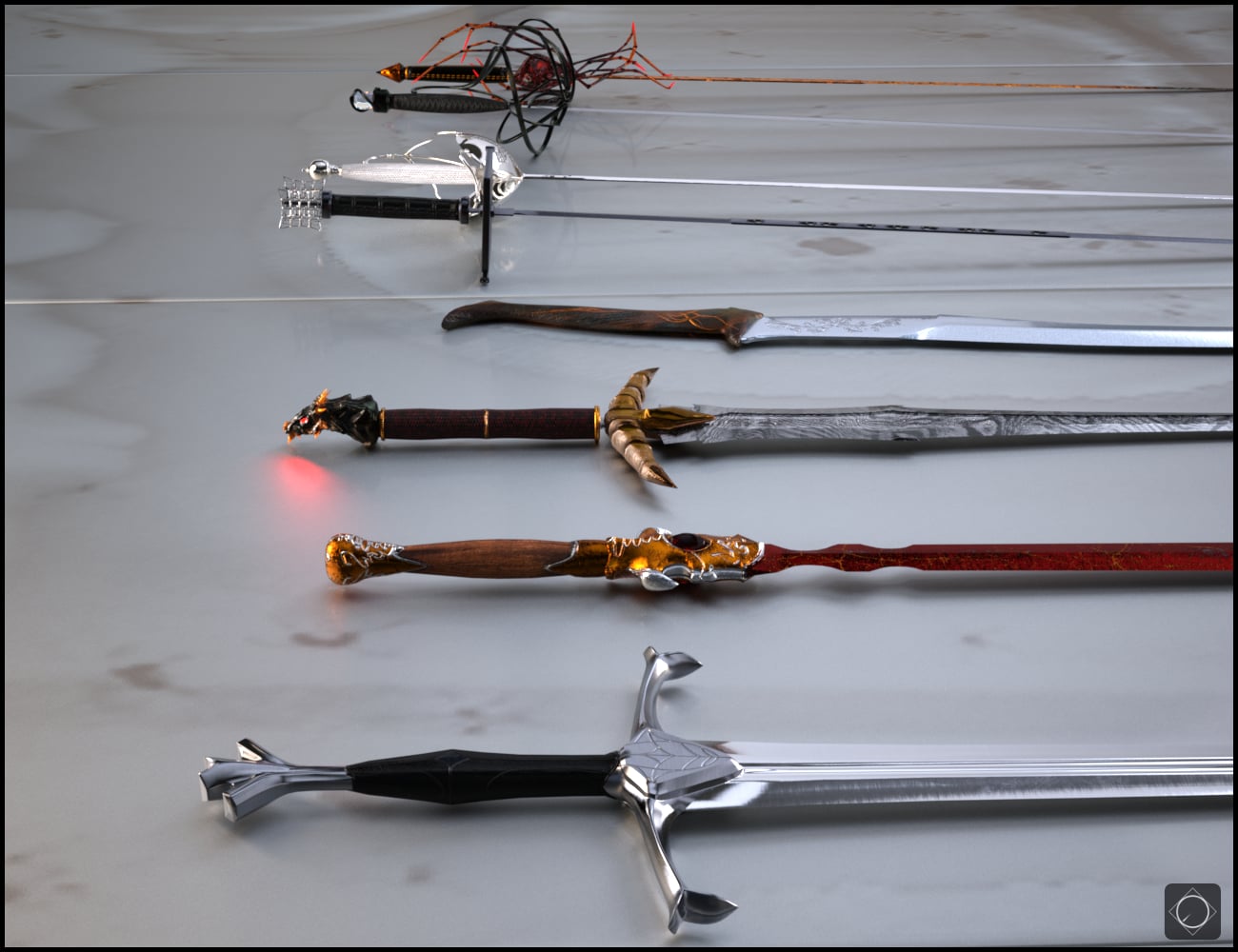 Drow Weapons Megapack A for Genesis 8 and 8.1 Females | Daz 3D