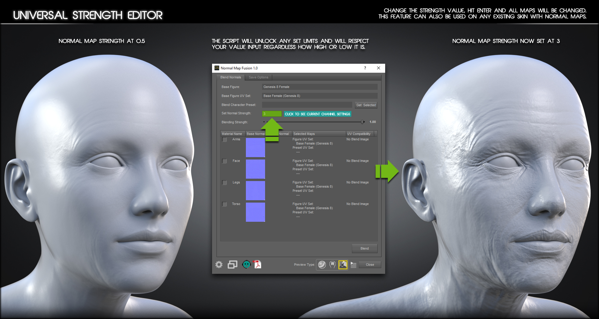 Normal Map Fusion for Genesis 3, 8, and 8.1 | Daz 3D