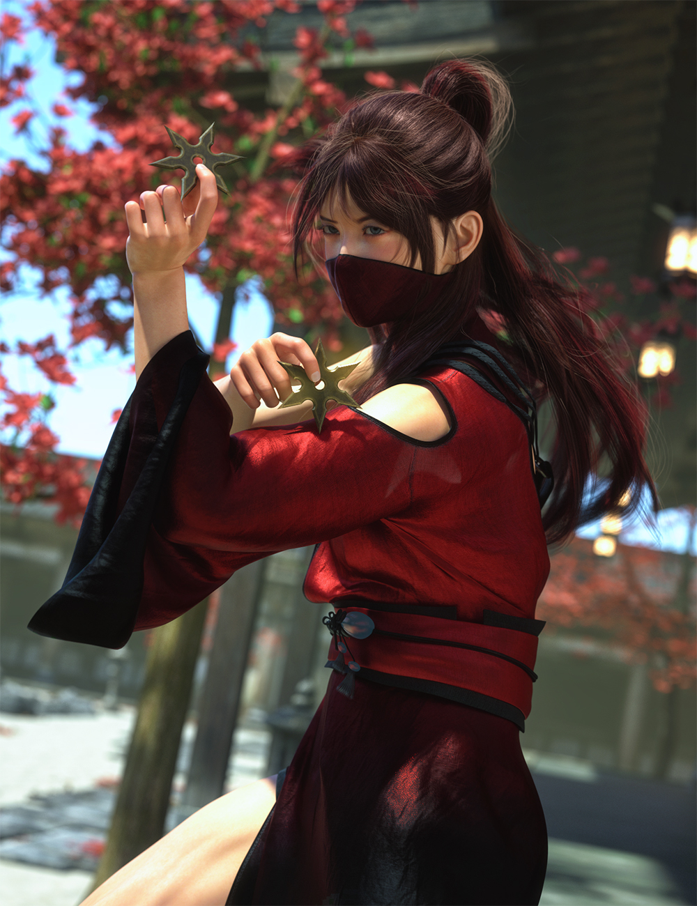 Oni Shadow Shuriken for Genesis 8 and 8.1 Females | Daz 3D