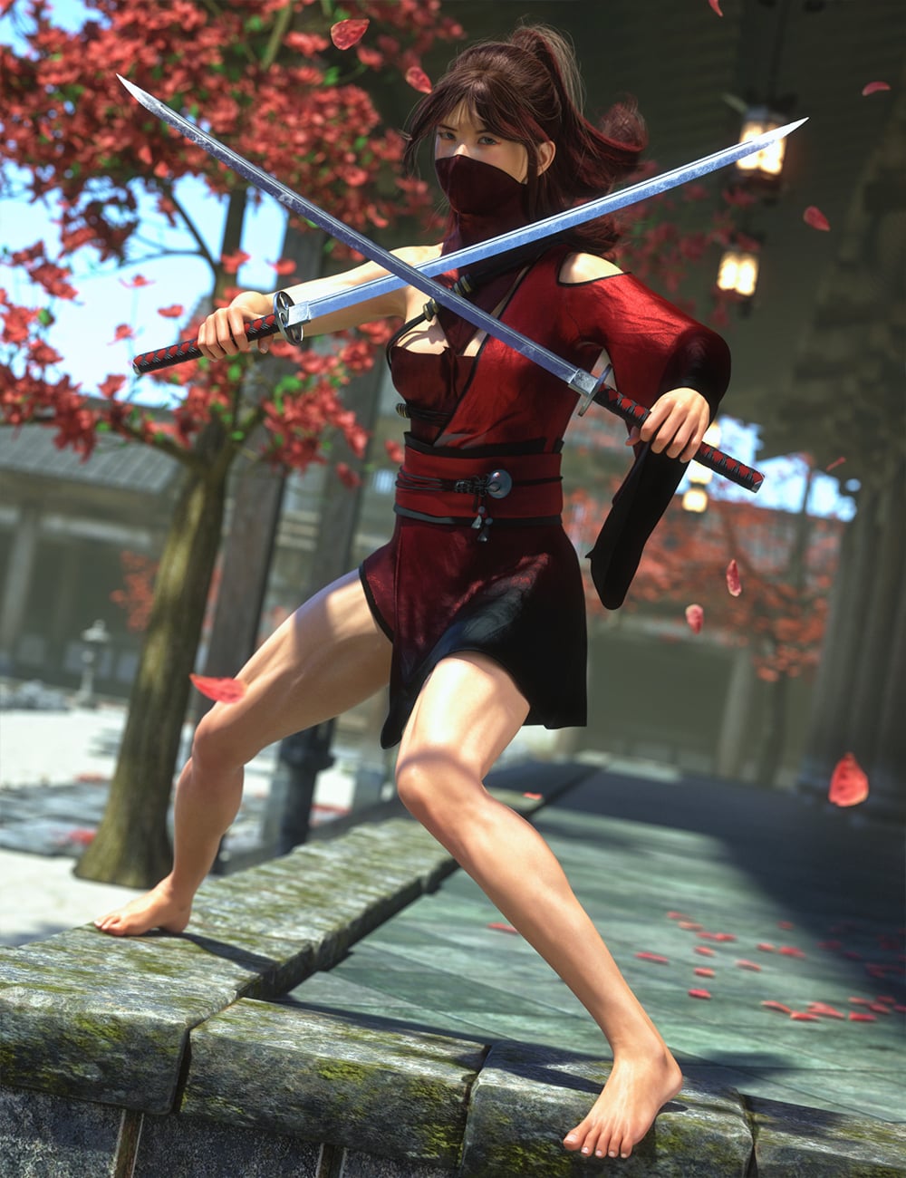 Oni Shadow Wakizashi for Genesis 8 and 8.1 Females | Daz 3D