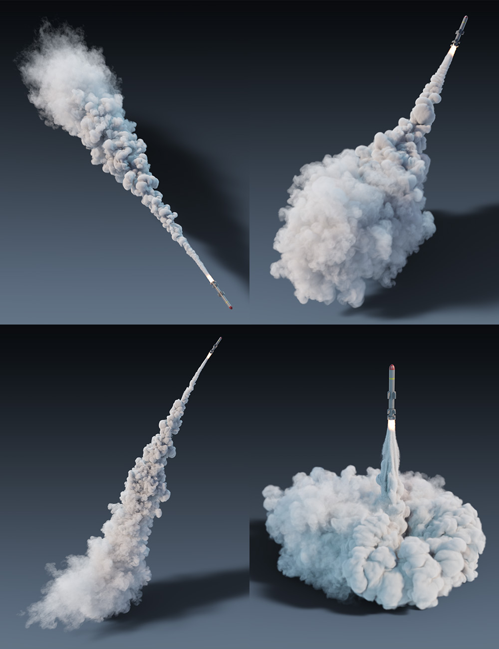 VDB Smoke Trails with Missile for Iray | Daz 3D