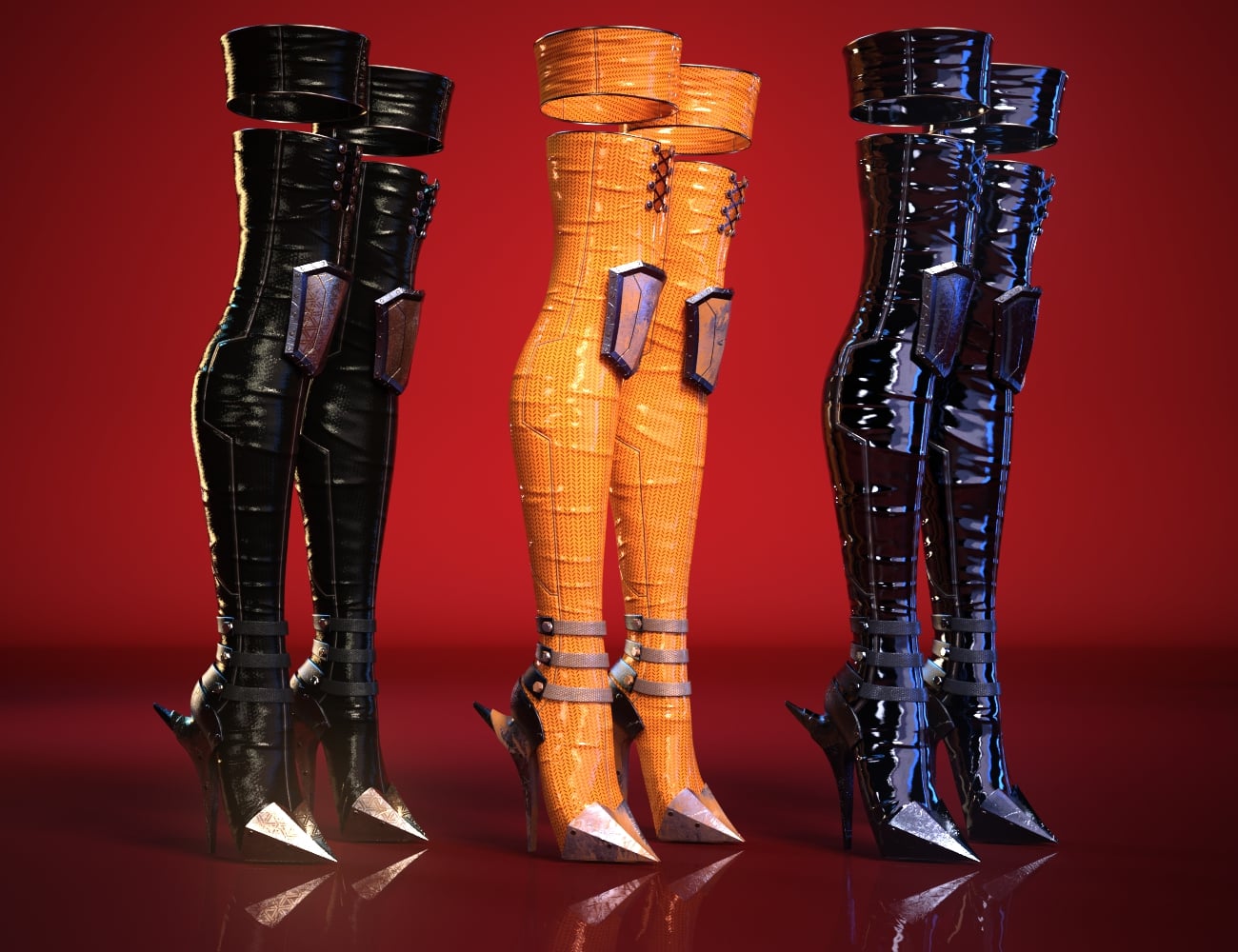 Neko Samurai Boots for Genesis 8 and 8.1 Females | Daz 3D