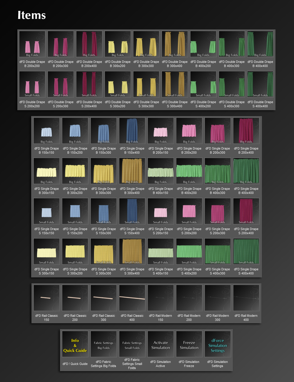 dForce Draperies Megapack | Daz 3D