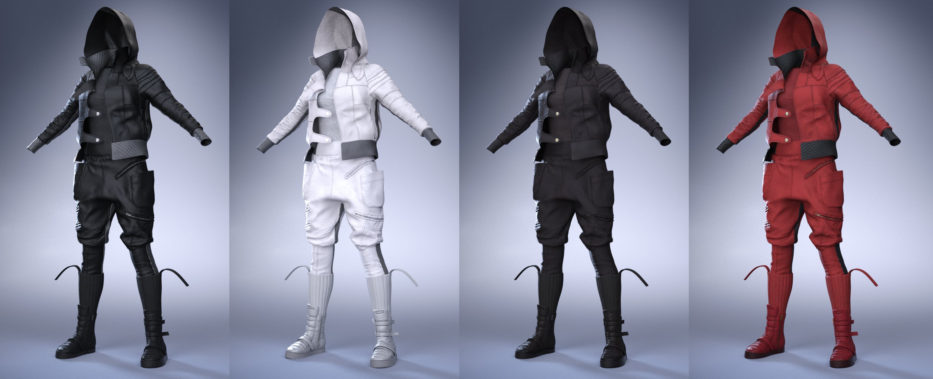 dForce Time Jumper HD Outfit Bundle for Genesis 8 and 8.1 Females | Daz 3D