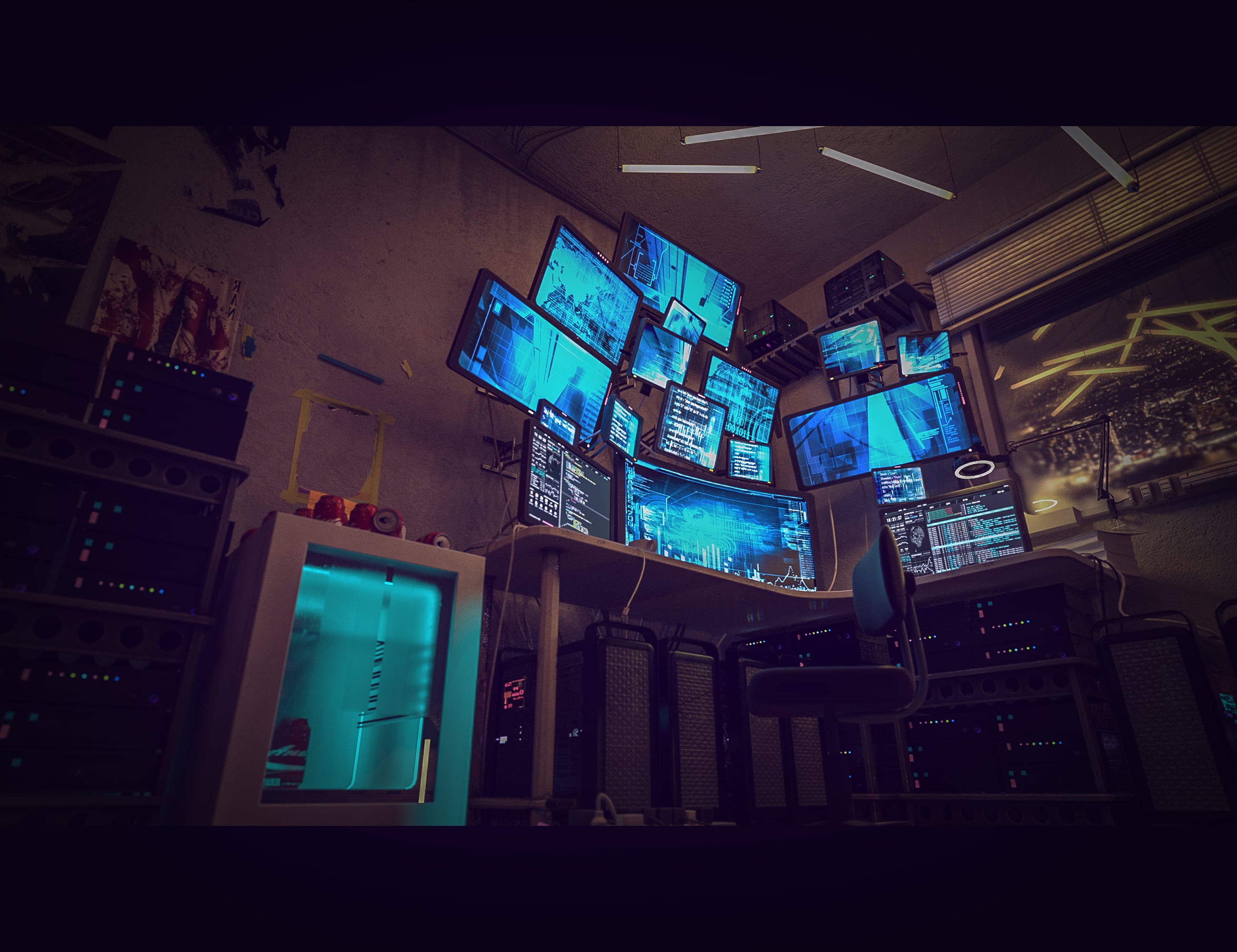 Hacker Hideout Room | Daz 3D