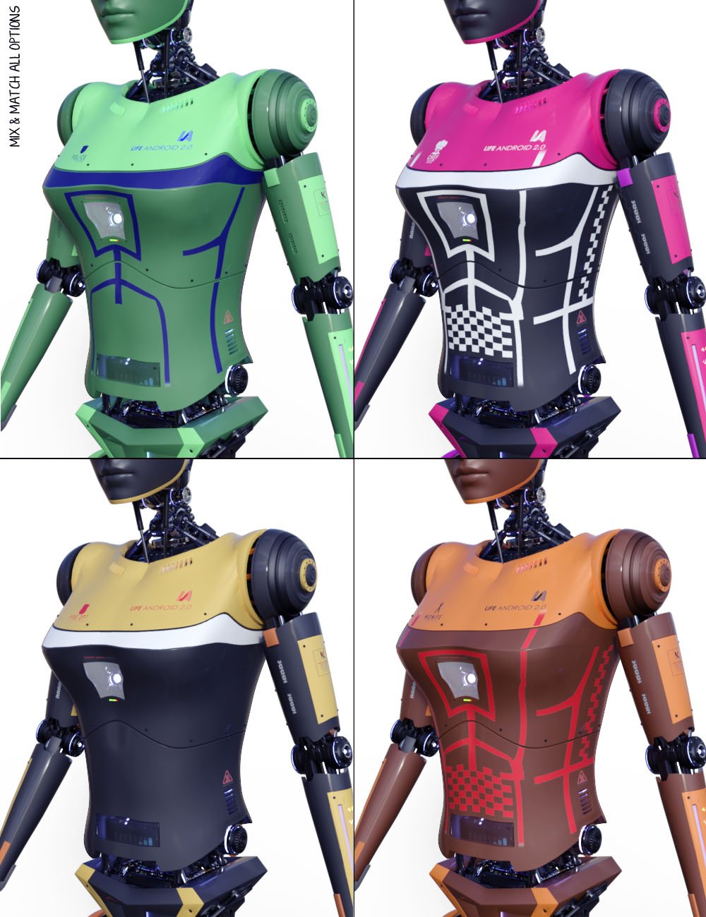 Uniforms for the Female Life 2.0 Android | Daz 3D