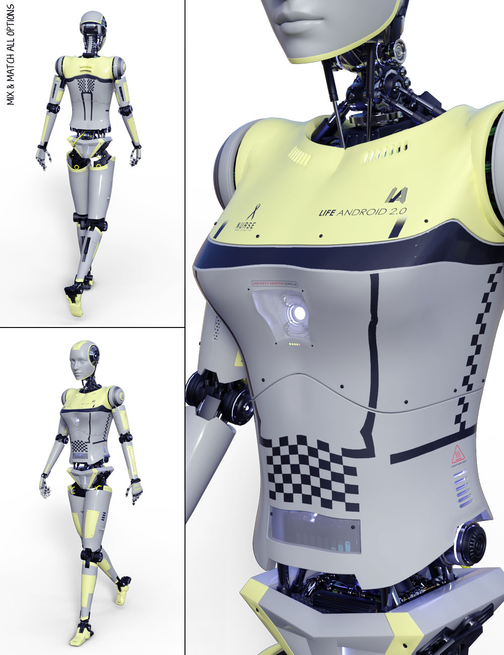 Uniforms for the Female Life 2.0 Android | Daz 3D