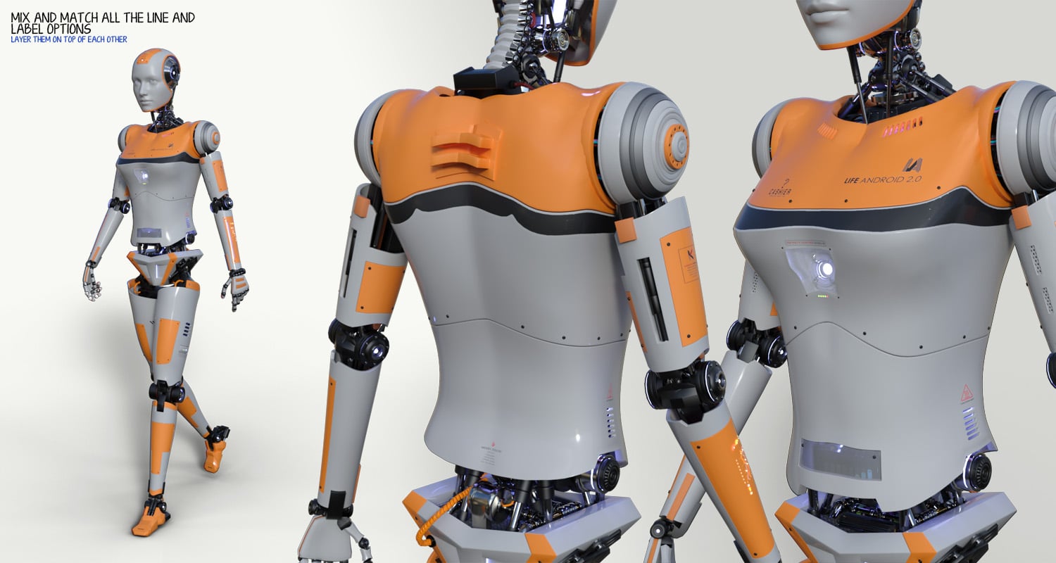 Uniforms for the Female Life 2.0 Android | Daz 3D