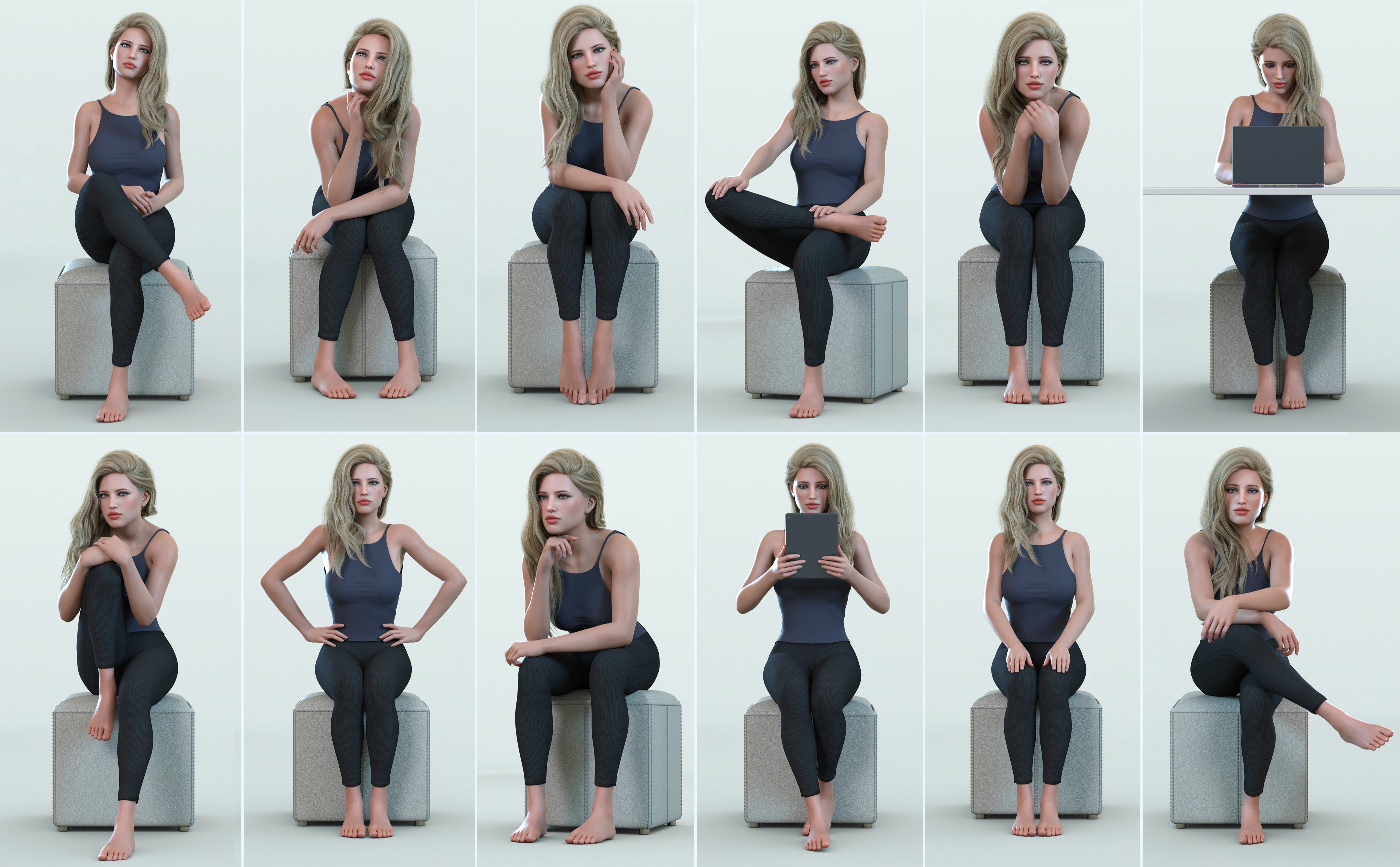 Z Ultimate Chair Sitting Pose Collection for Genesis 8 and 8.1 Female ...