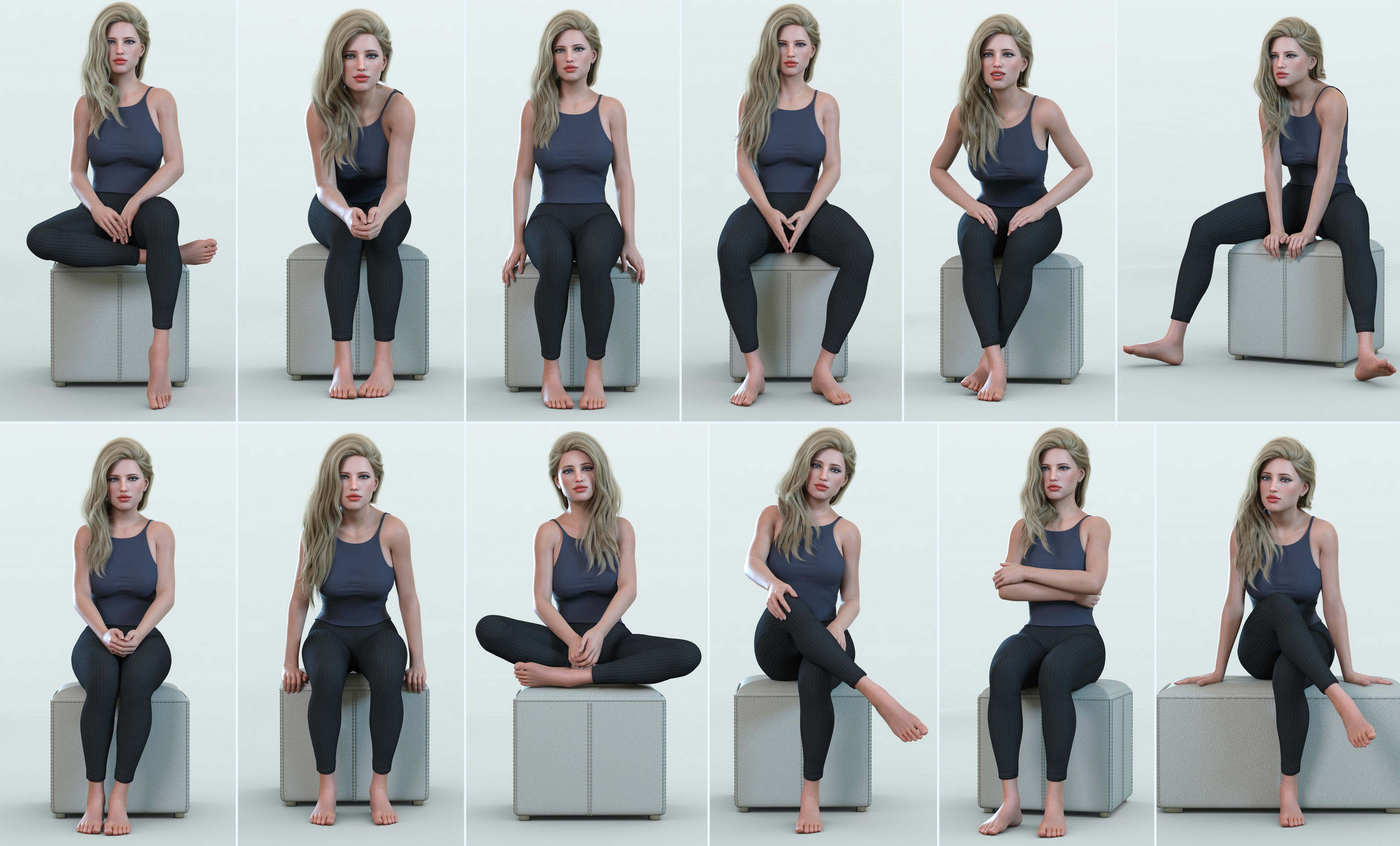 Z Ultimate Chair Sitting Pose Collection for Genesis 8 and 8.1 Female ...