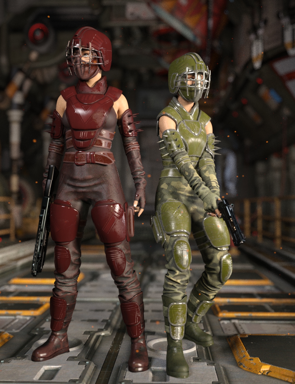 Toxic Warrior Outfit for Genesis 8.1 Females | Daz 3D