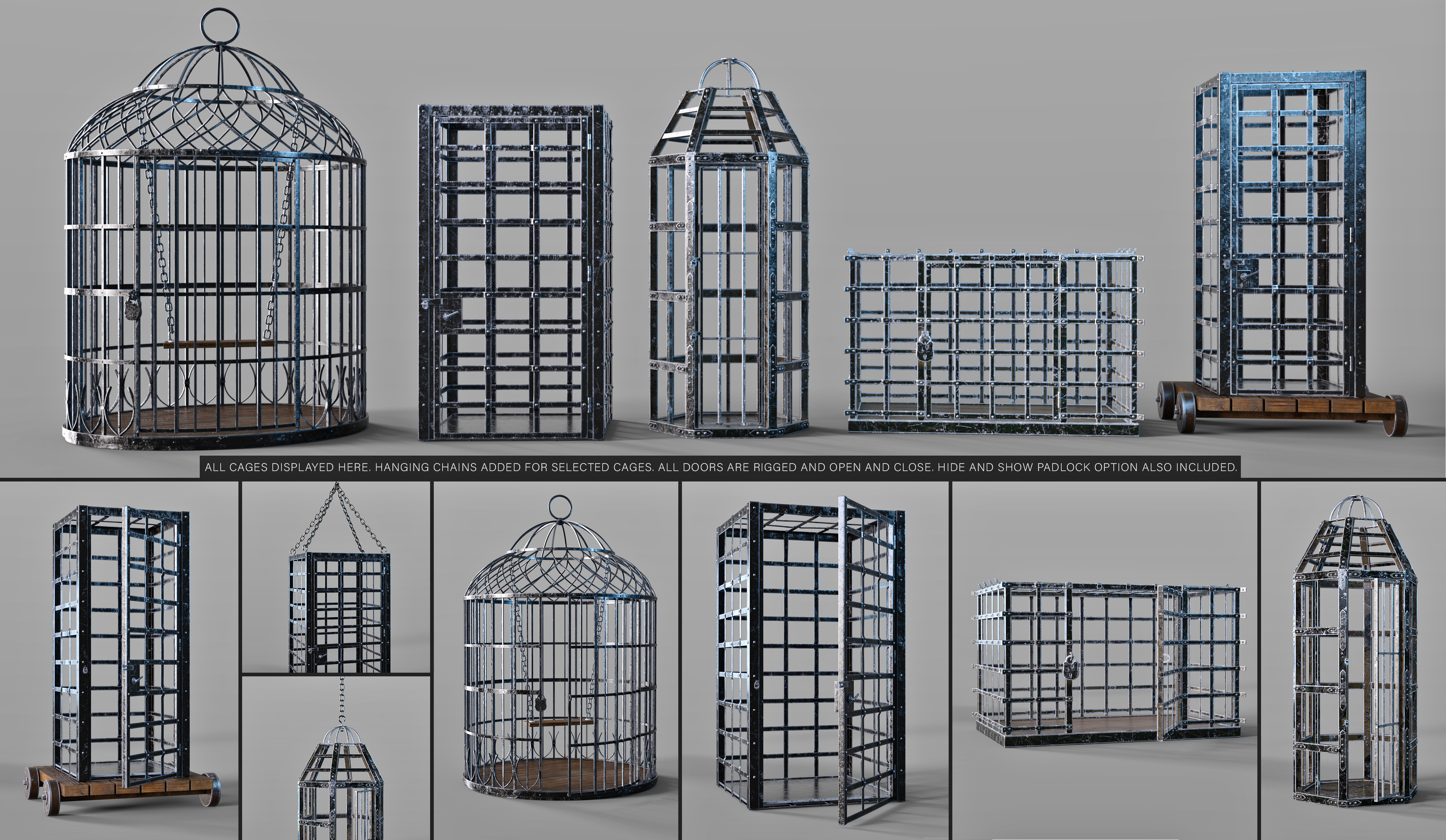 Z Caged - Cage Props and Poses for Genesis 8 and 8.1 | Daz 3D