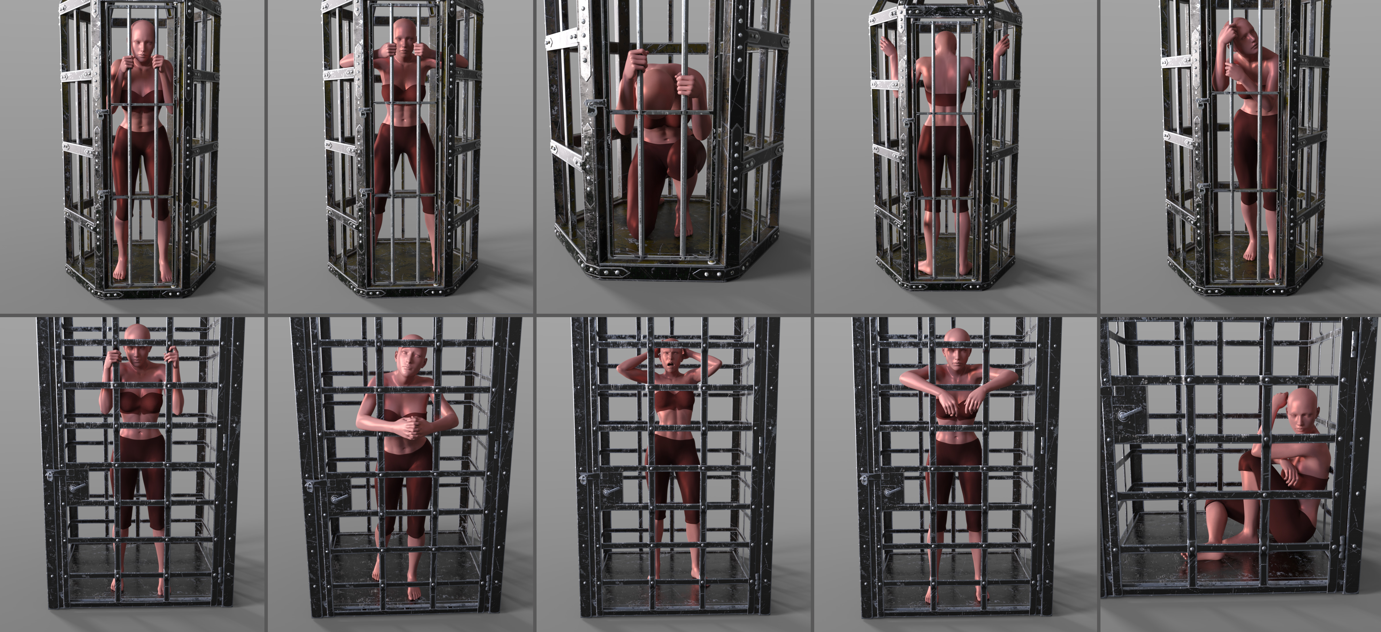 Z Caged - Cage Props and Poses for Genesis 8 and 8.1 | Daz 3D