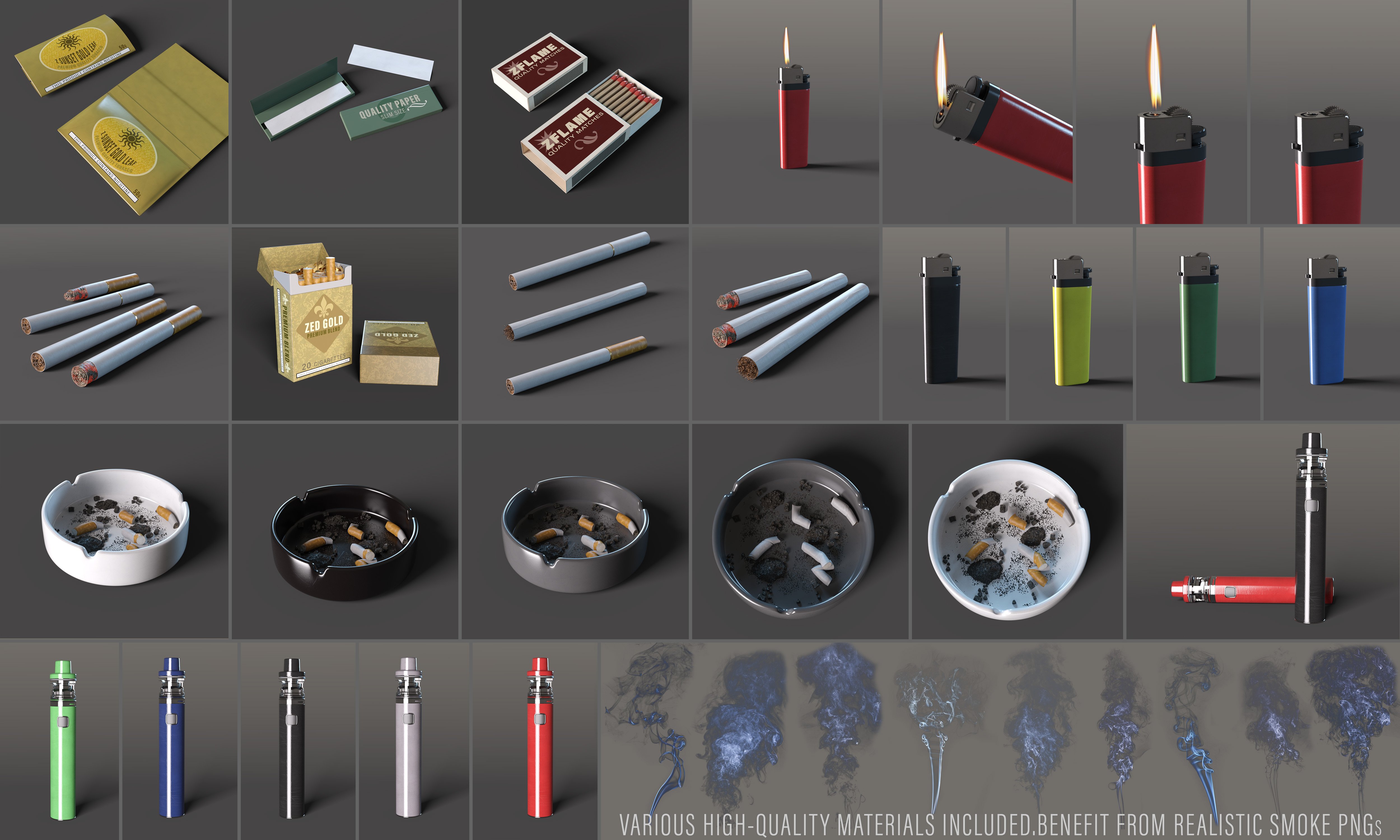 Z Smoke Break Props and Poses for Genesis 8 and 8.1 | Daz 3D