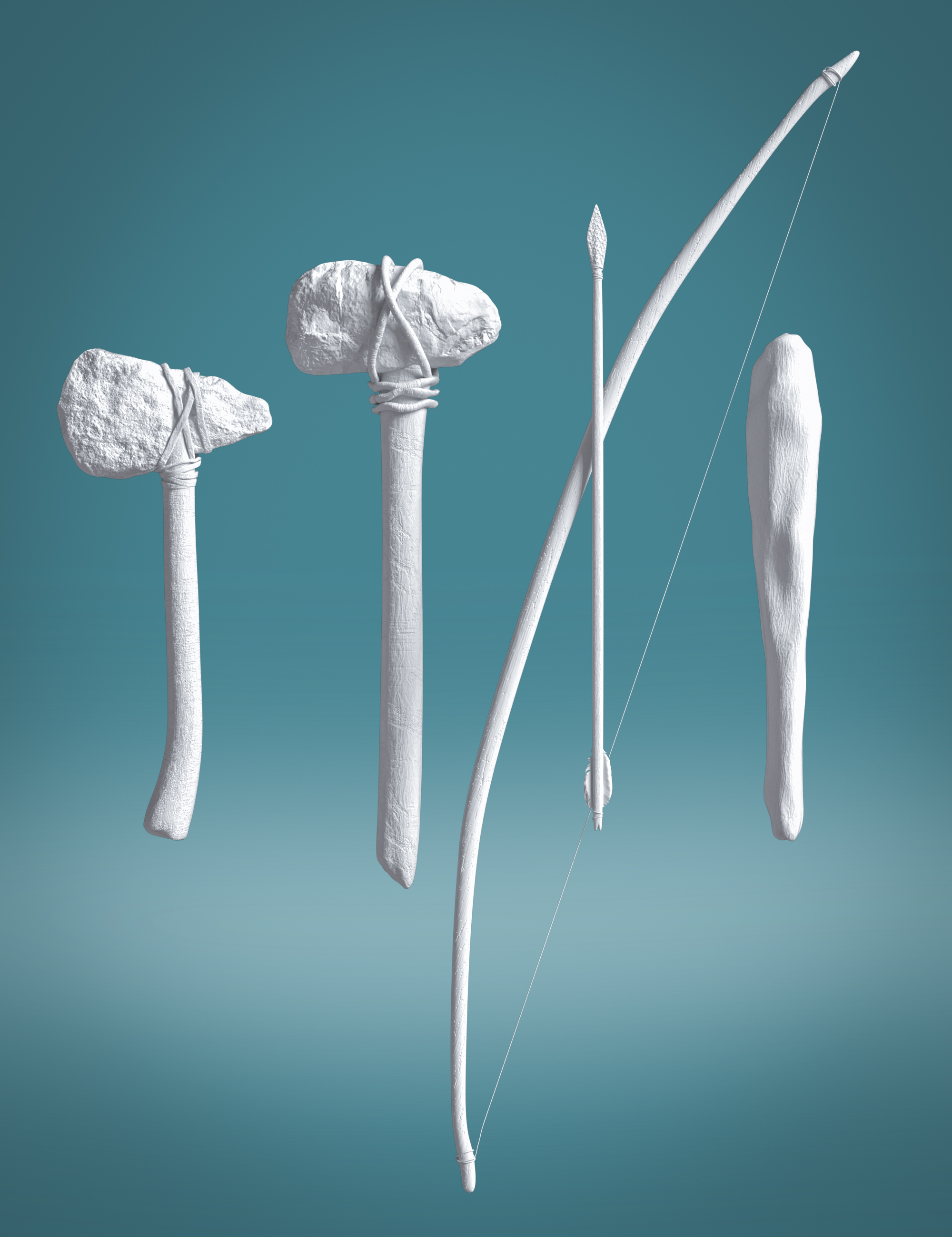 BW Primitive Weapons Set 02 for Genesis 8 and 8.1 | Daz 3D