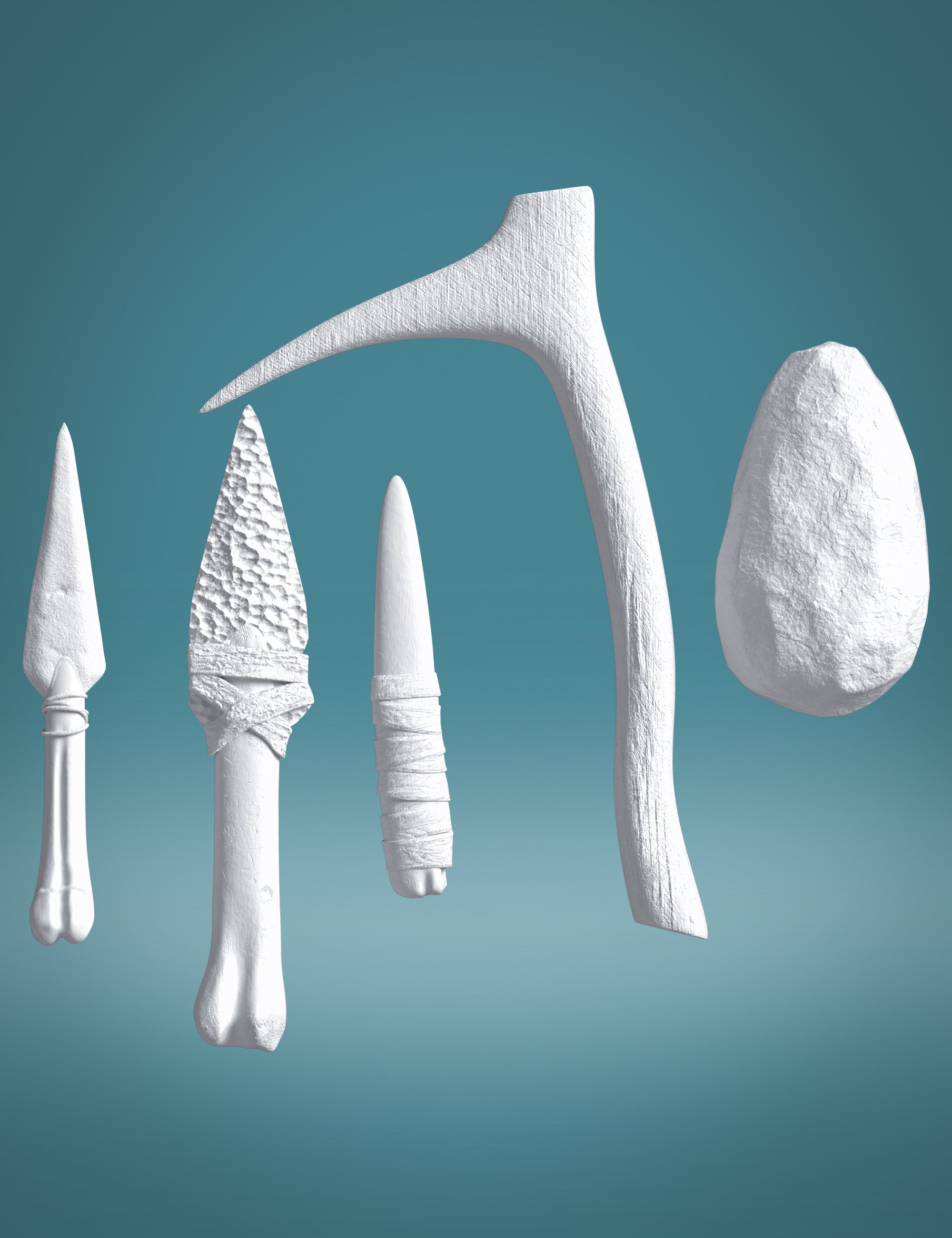 BW Primitive Weapons Bundle for Genesis 8 and 8.1 | Daz 3D