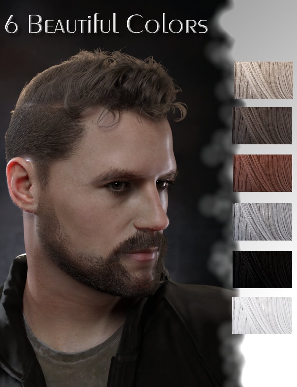 Zenty Cool Hairstyle and Scruffy Beard for Genesis 8 and 8.1 Males | Daz 3D