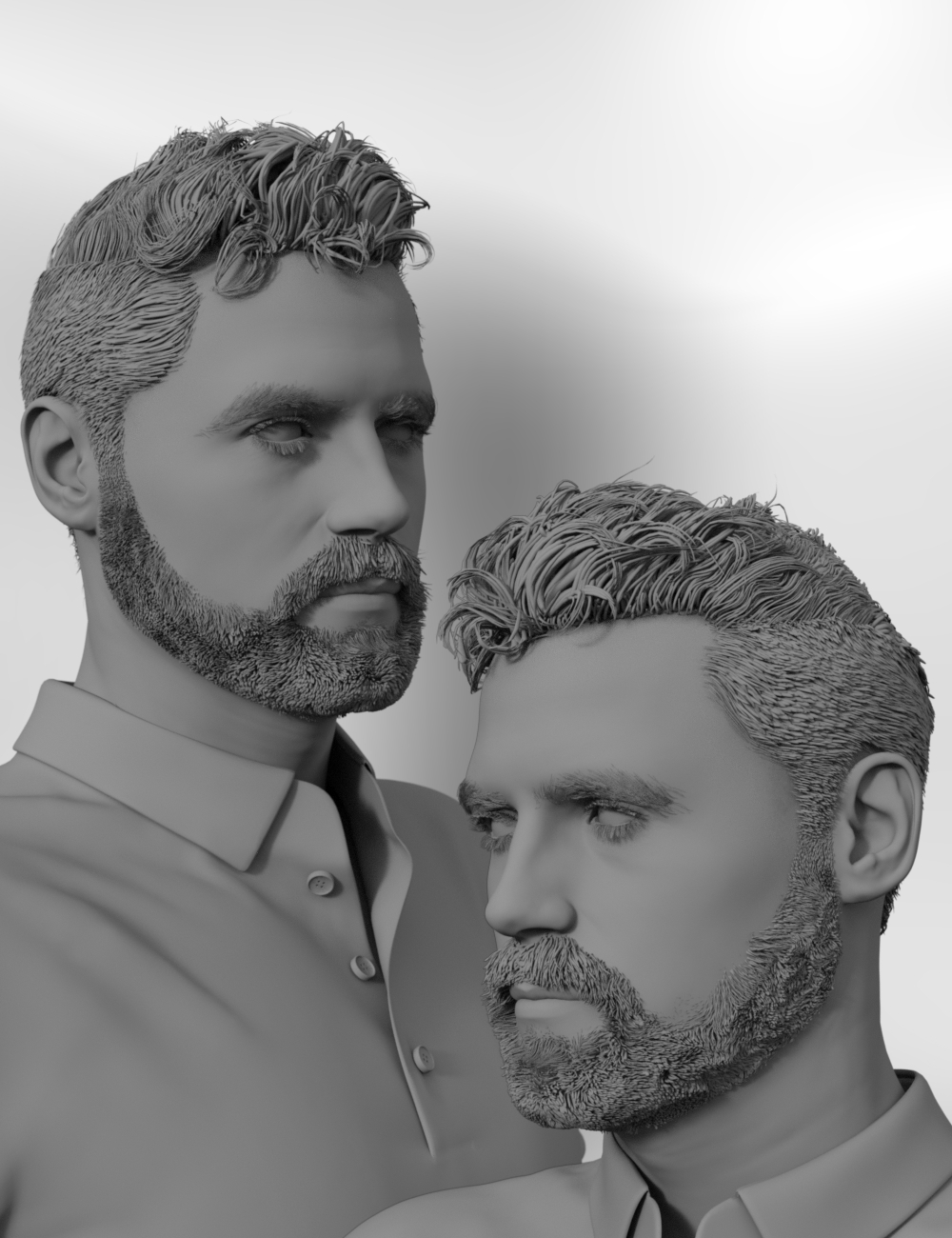 Zenty Cool Hairstyle and Scruffy Beard for Genesis 8 and 8.1 Males | Daz 3D