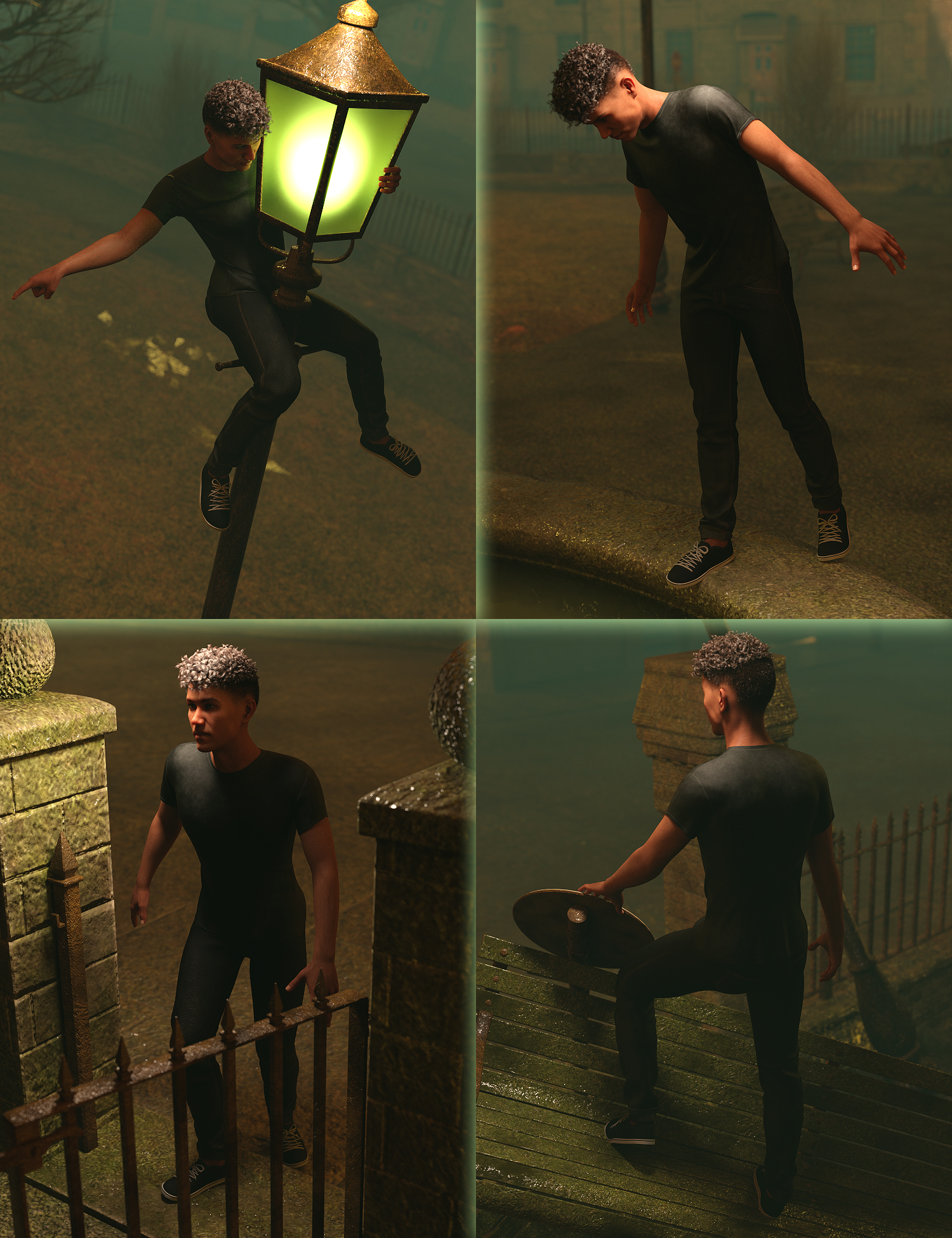 Grovebrook Park and House Haunted Add-Ons Poses for Genesis 8 and 8.1 ...