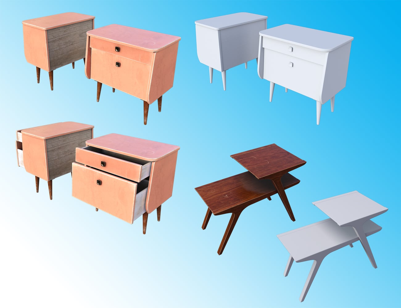 Old and Battered Furniture | Daz 3D