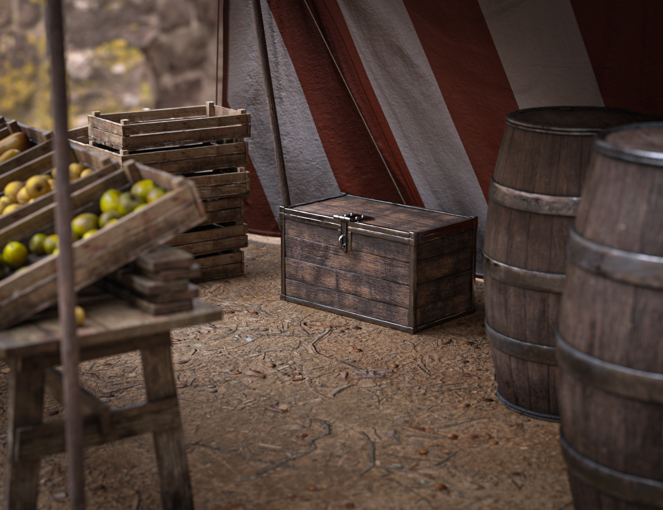 Medieval Market Stall 01 | Daz 3D