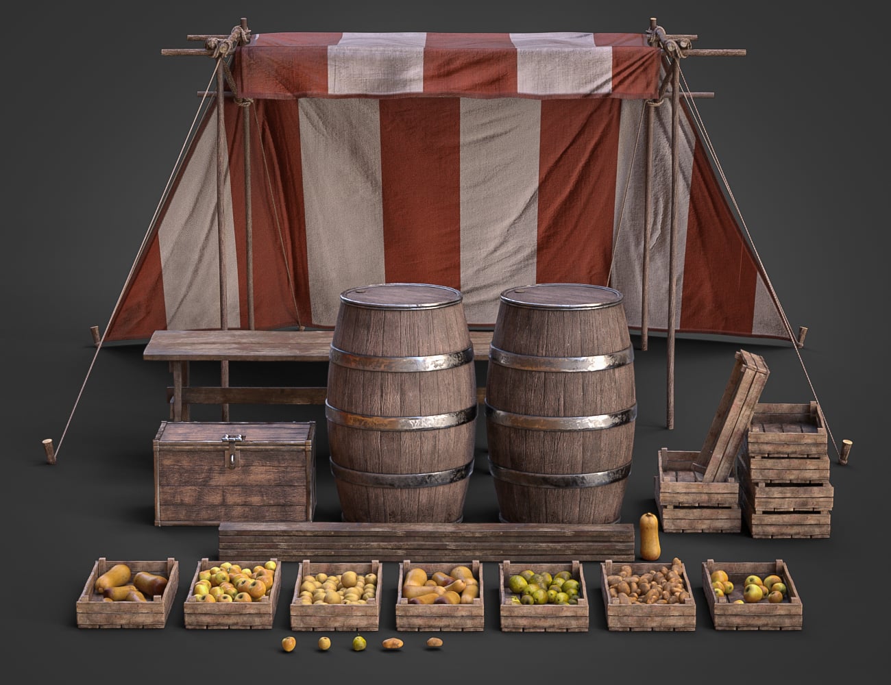 Medieval Market Stall 01 | Daz 3D