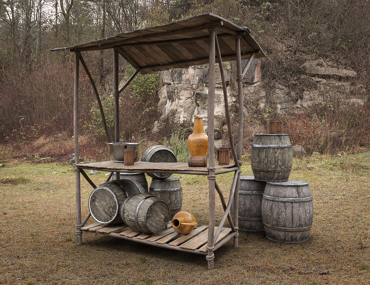 Medieval Market Stall 03 | Daz 3D