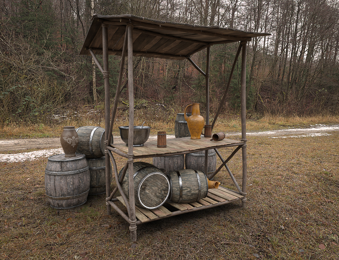 Medieval Market Stall 03 | Daz 3D