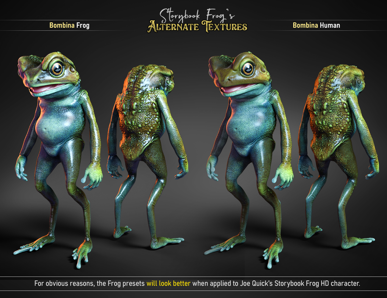 Alternate Textures for Storybook Frog and Genesis 8.1 Male | Daz 3D