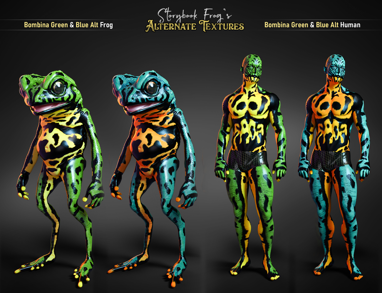 Alternate Textures for Storybook Frog and Genesis 8.1 Male | Daz 3D