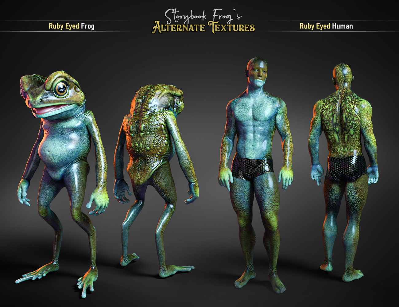 Alternate Textures for Storybook Frog and Genesis 8.1 Male | Daz 3D