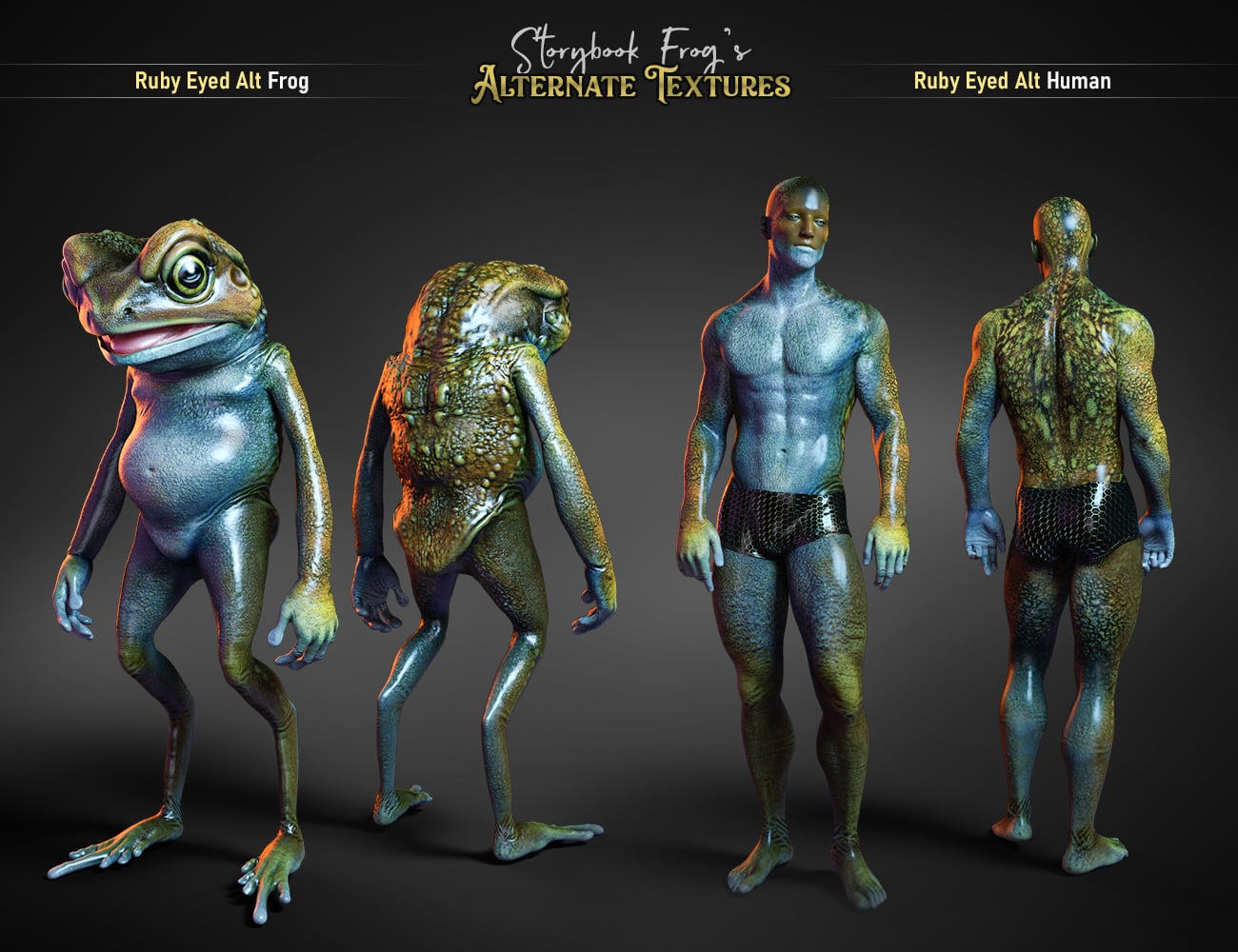 Alternate Textures for Storybook Frog and Genesis 8.1 Male | Daz 3D