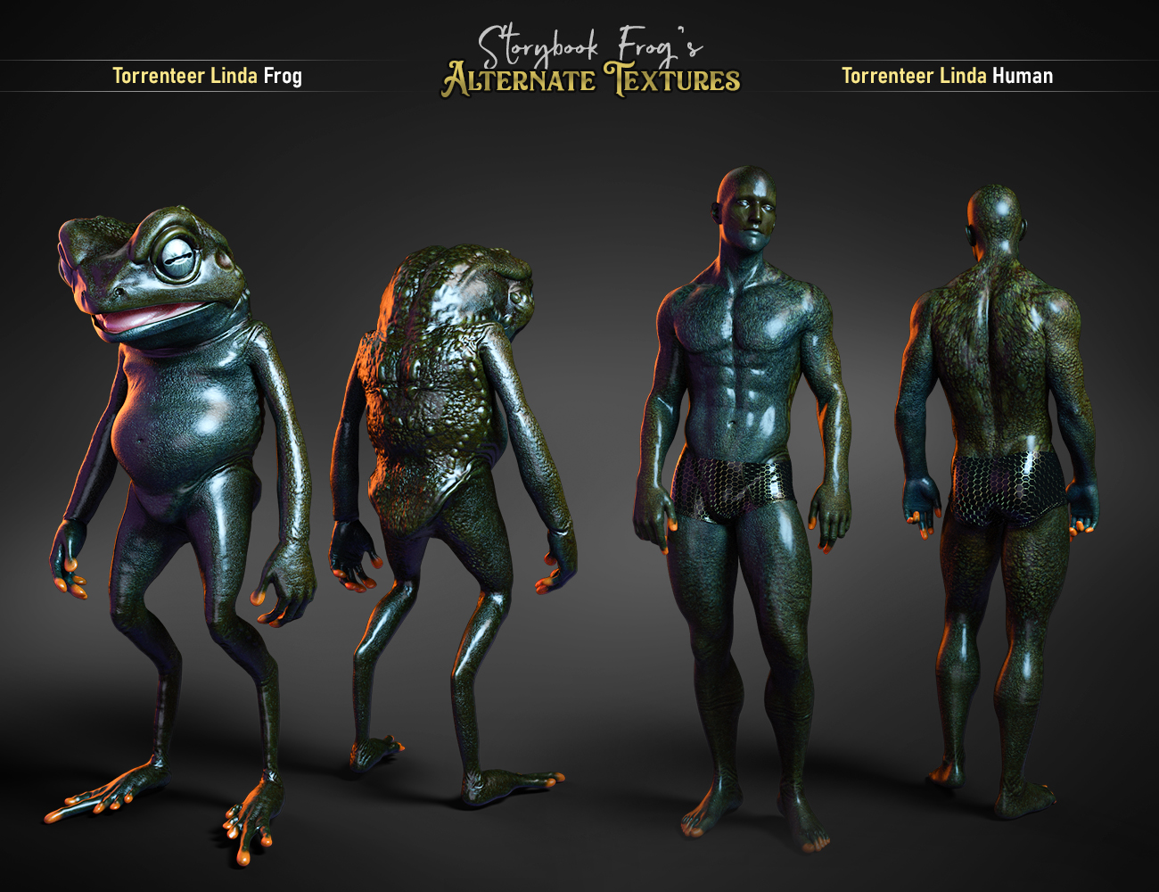 Alternate Textures for Storybook Frog and Genesis 8.1 Male | Daz 3D