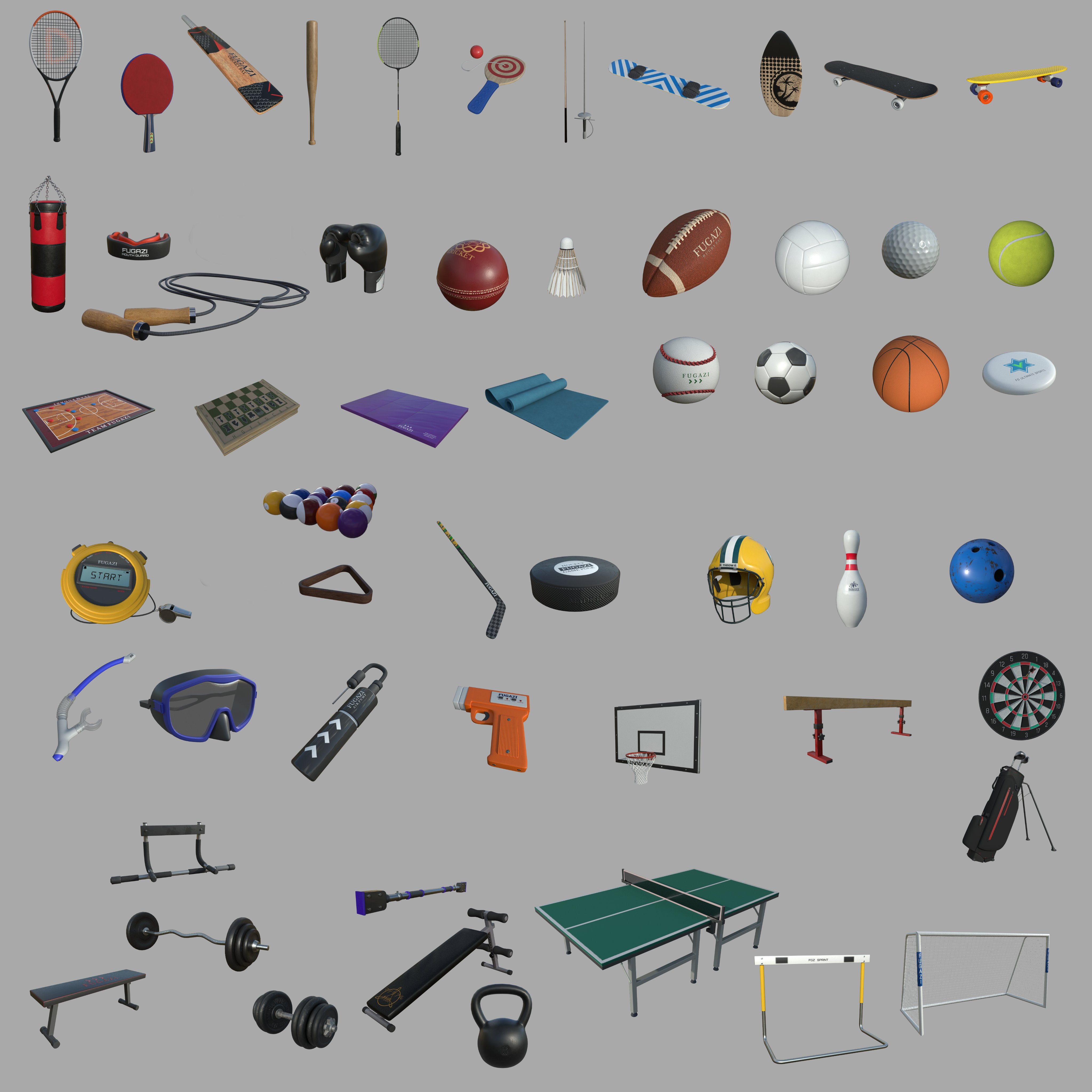 FG Sports Equipment Bundle | Daz 3D