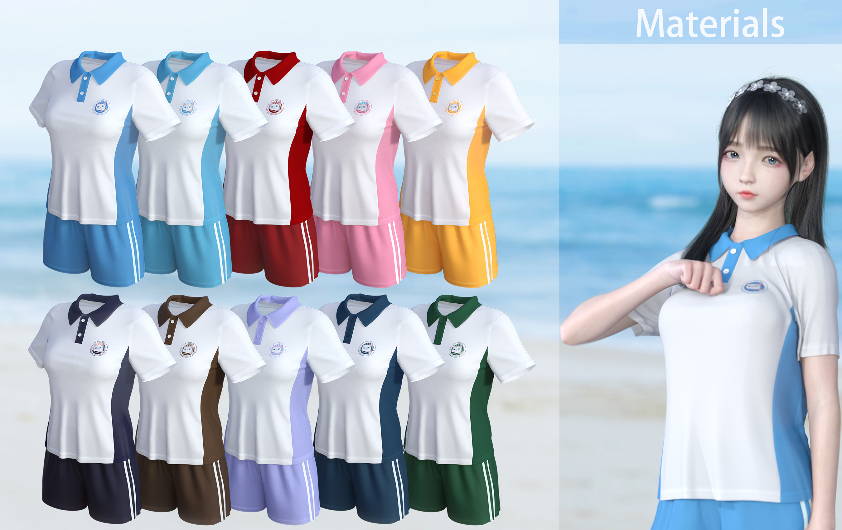 dForce SU School Uniform for Genesis 8 and 8.1 Females | Daz 3D