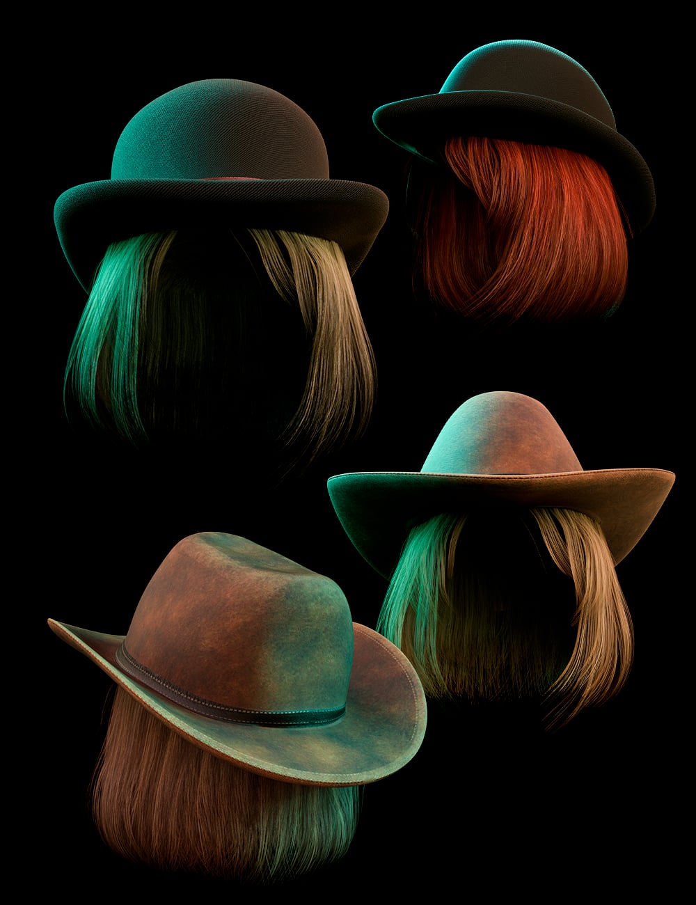 M3D Western Outfit, Hat/Hair, and Weapon for Genesis 8 and 8.1 Female ...