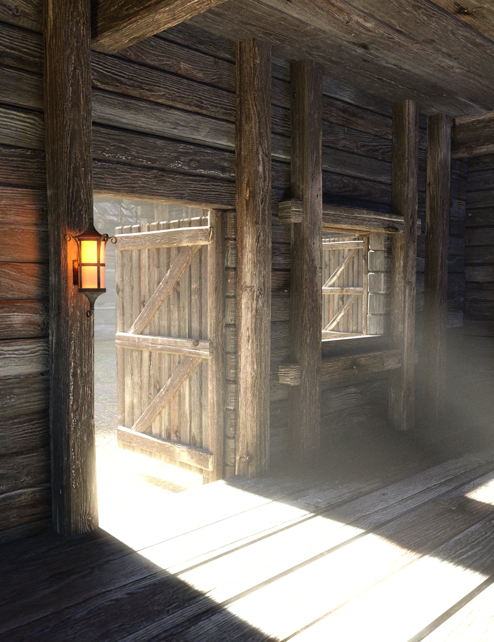 Wood Slat Houses | Daz 3D