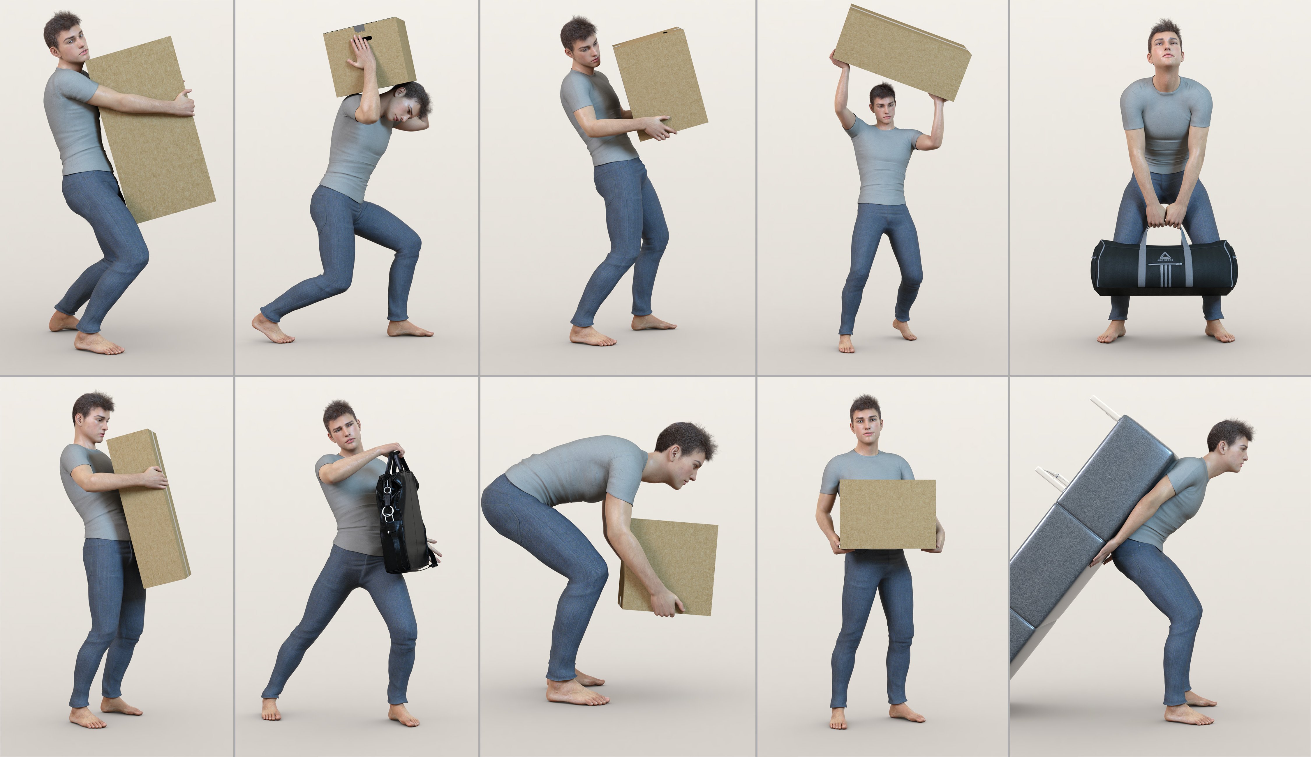 Z Lifting and Carrying Utility Pose Collection for Genesis 8 and 8.1 ...