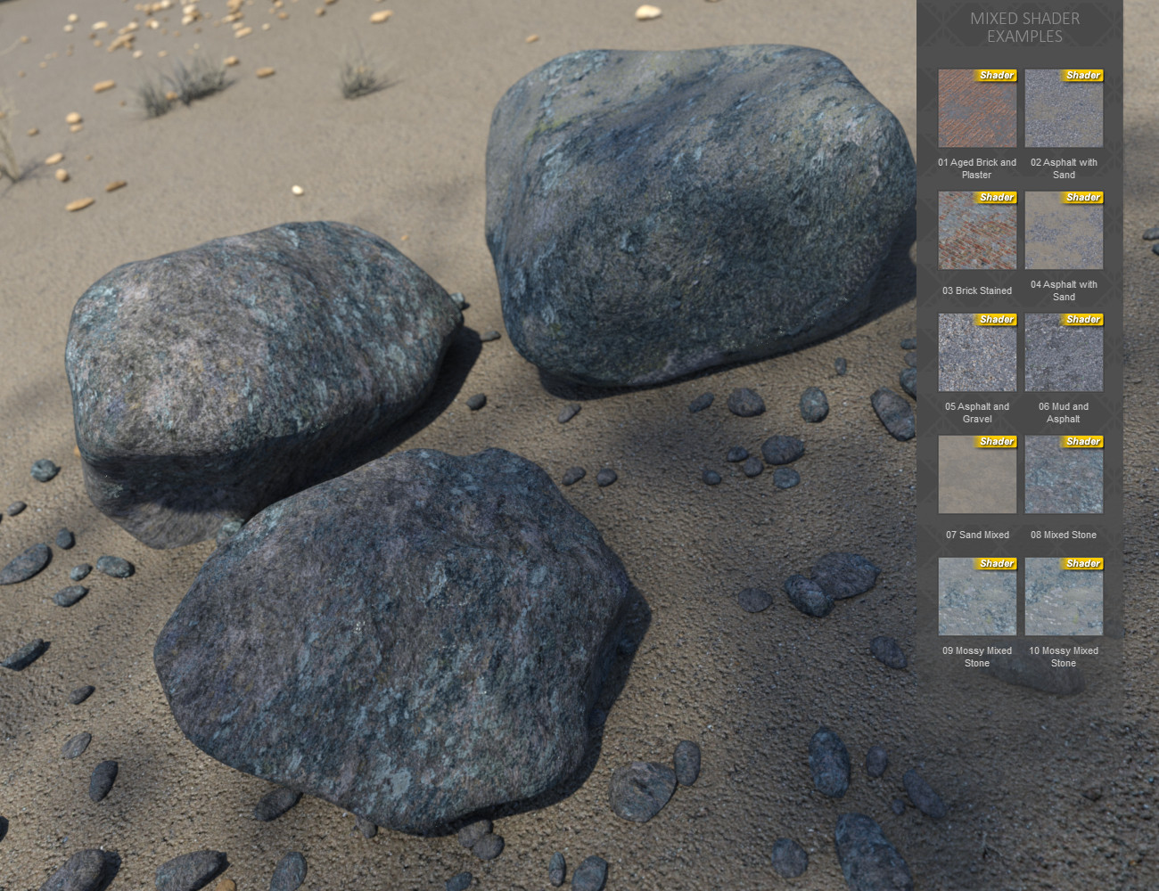 Grunge Brick, Stone, and Ground Iray Shaders Vol 1 | Daz 3D