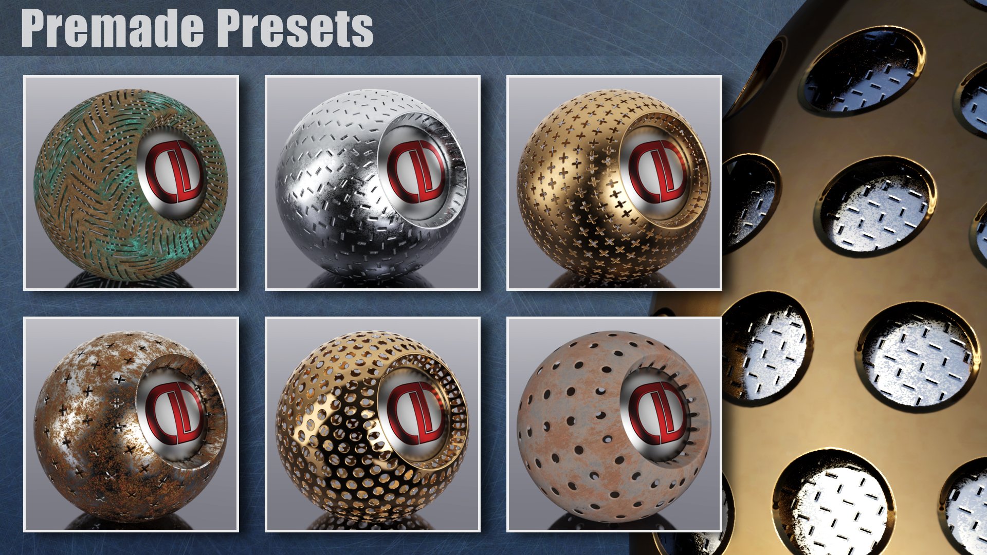DD PBR Metal Grille Shaders for Iray Vol 1 | Daz 3D