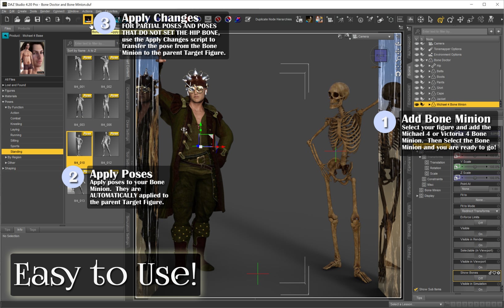 Bone Minion for Generation 4 Poses Bundle | Daz 3D