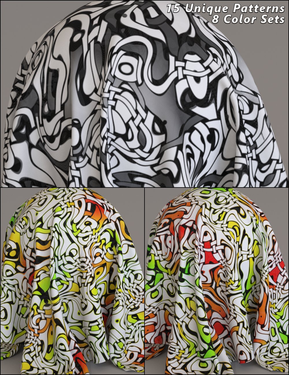 MMX Funky Fabric Patterns 01 for Iray | Daz 3D