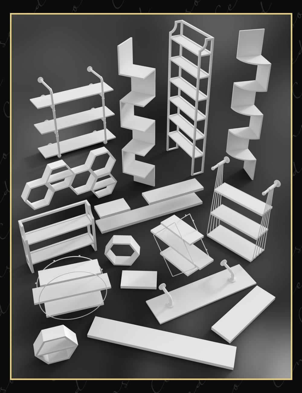 Modern Shelving Units | Daz 3D