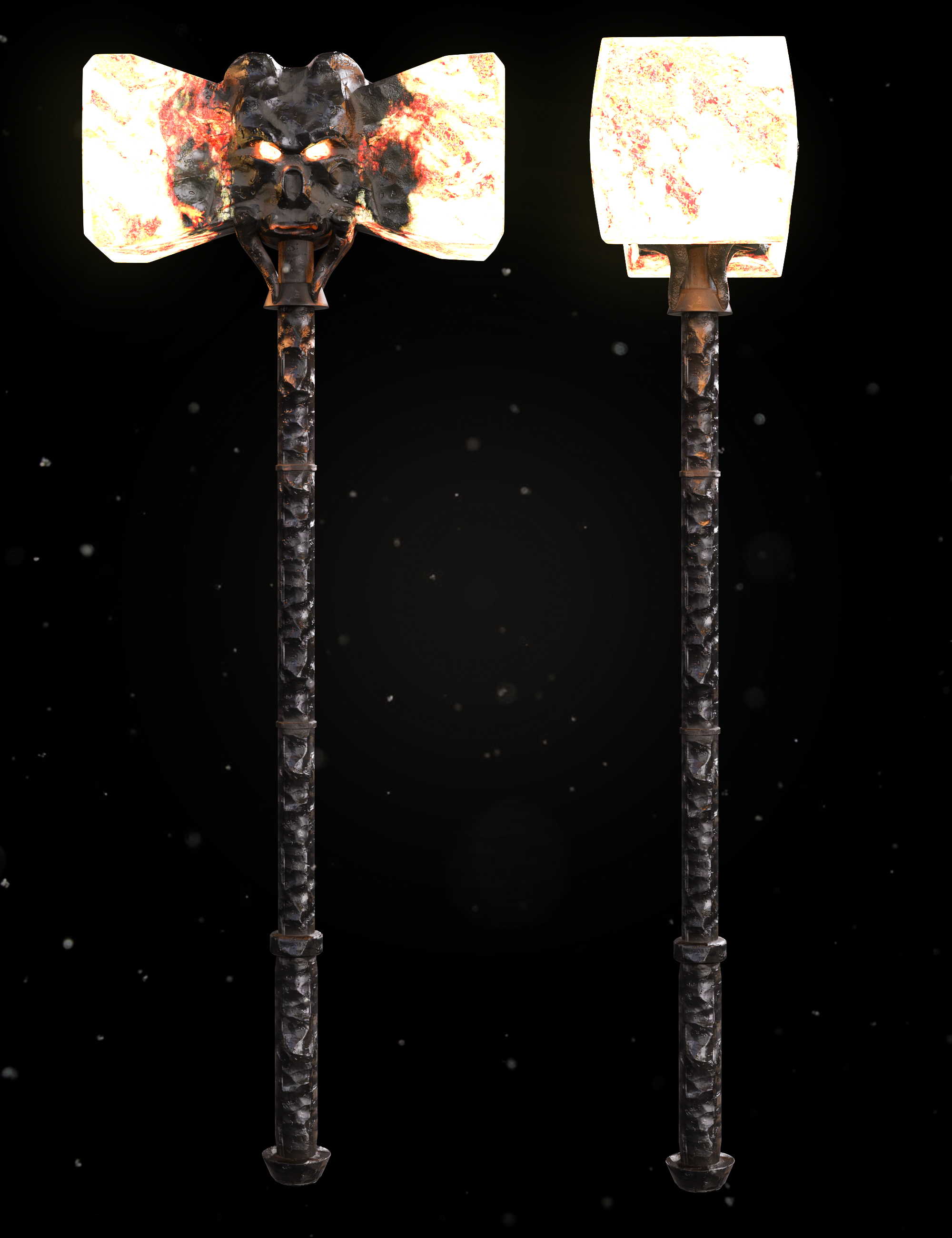 BW Dark Lava Weapons Set For Genesis 8 and 8.1 | Daz 3D