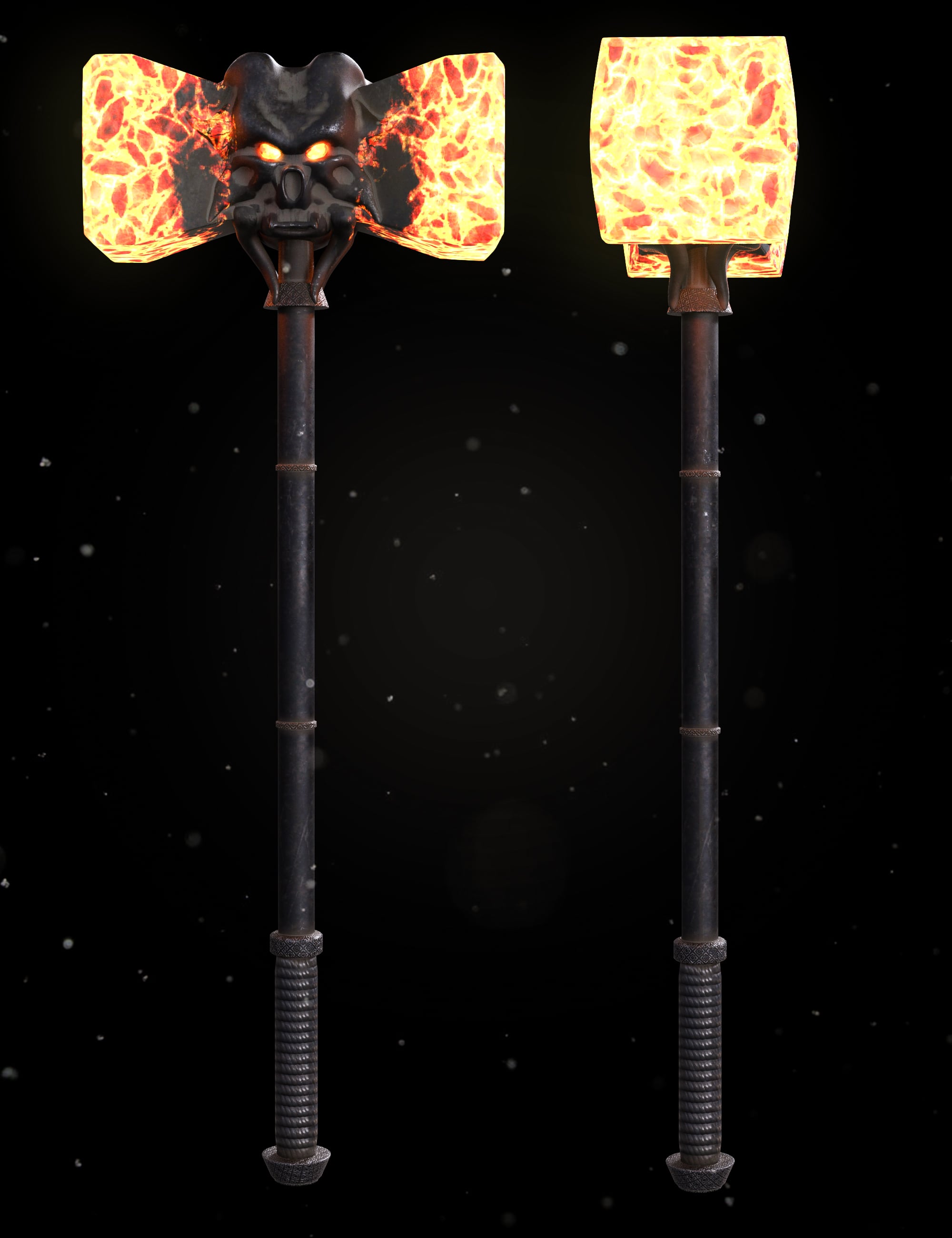 BW Dark Lava Weapons Set For Genesis 8 and 8.1 | Daz 3D