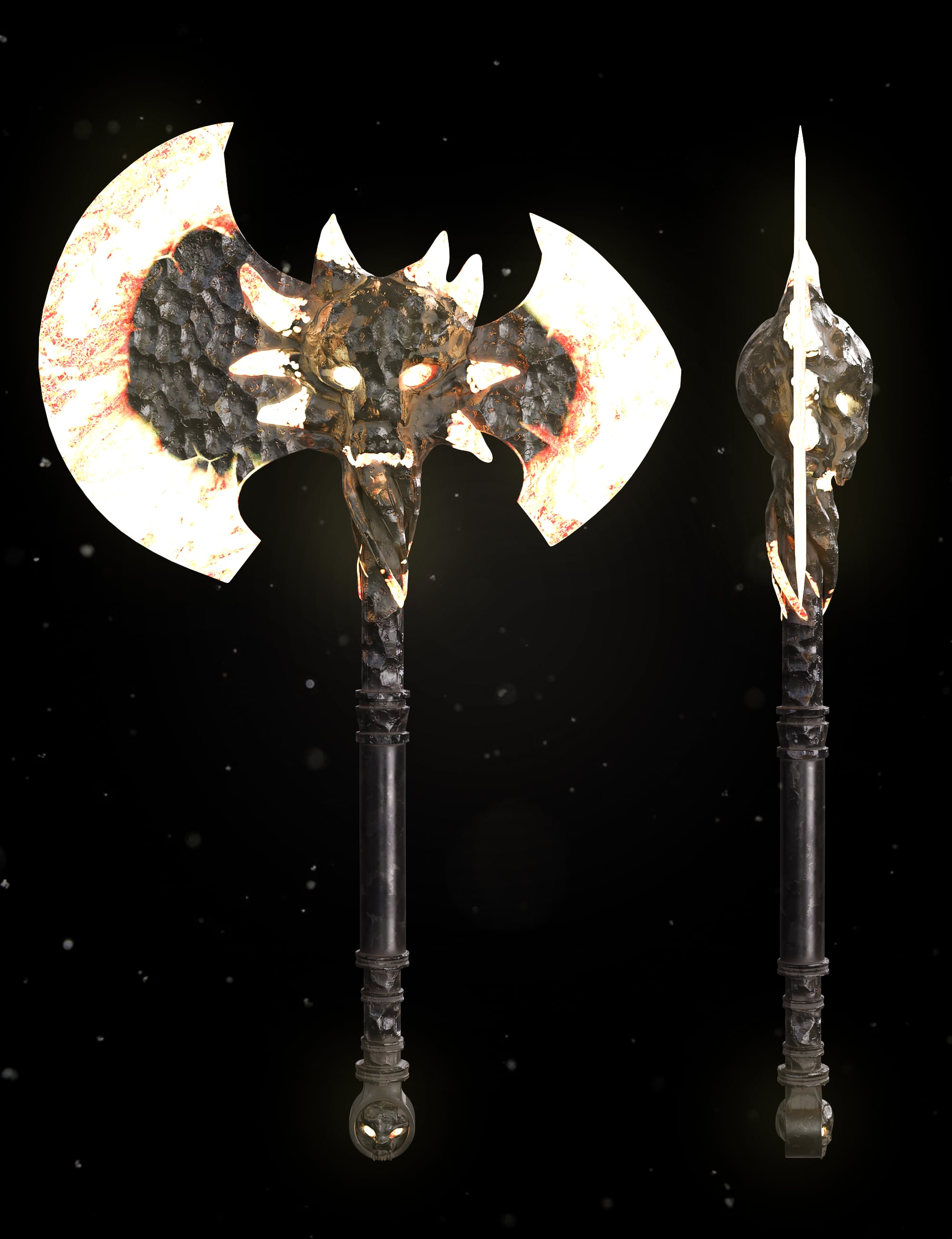 BW Dark Lava Weapons Set For Genesis 8 and 8.1 | Daz 3D