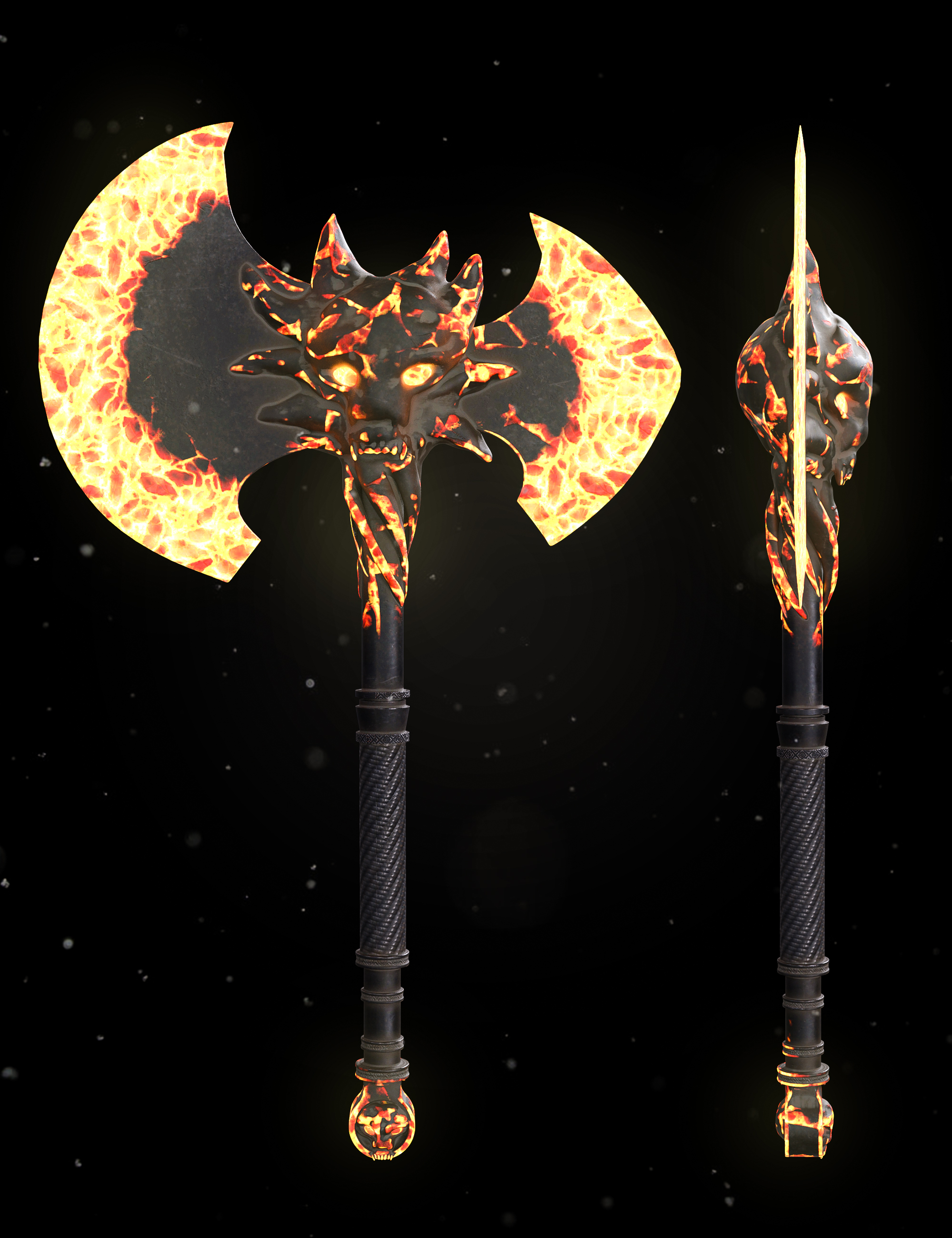 BW Dark Lava Weapons Set For Genesis 8 and 8.1 | Daz 3D