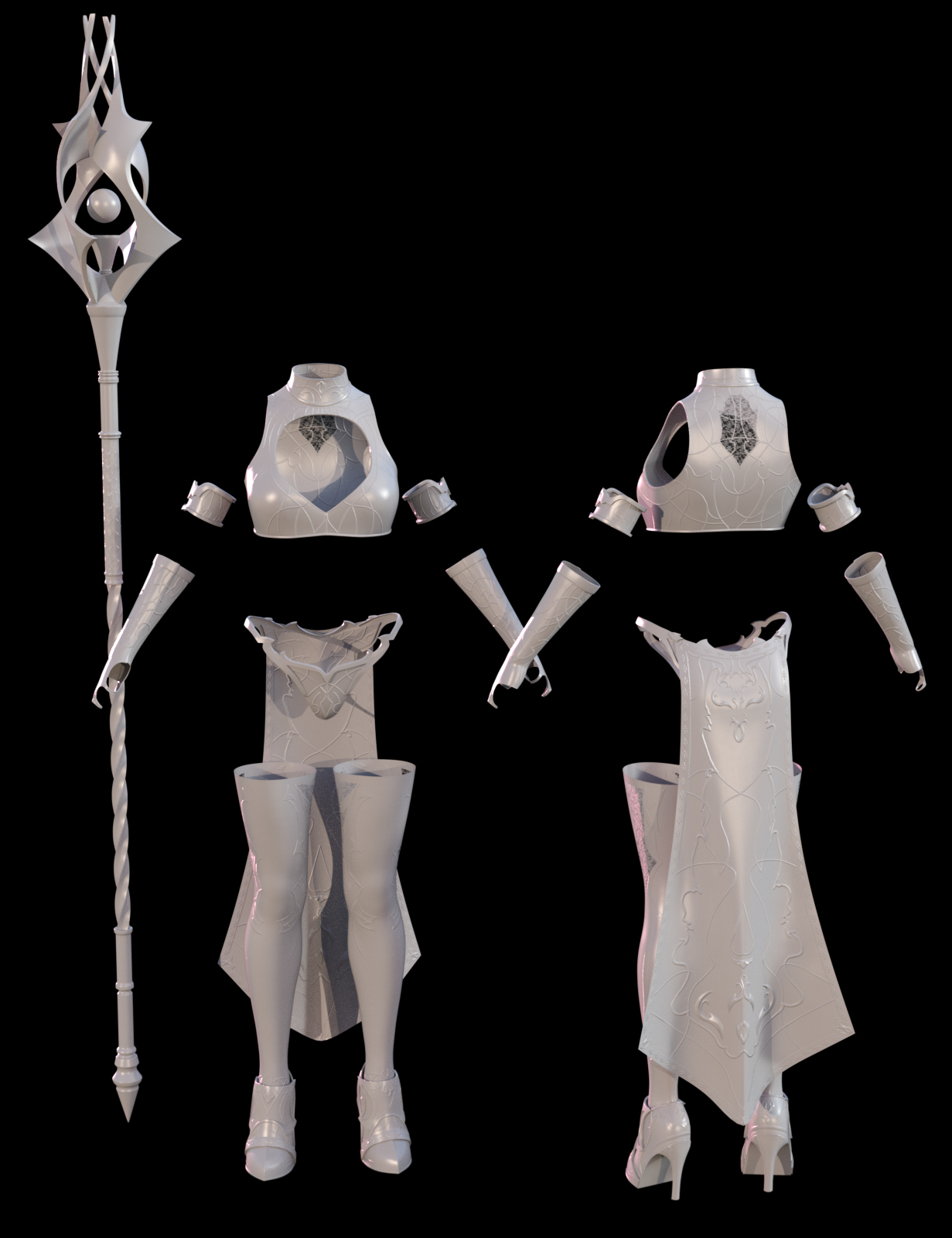 dForce ZK Elpis Mage Armor for Genesis 8 and 8.1 Females Bundle | Daz 3D