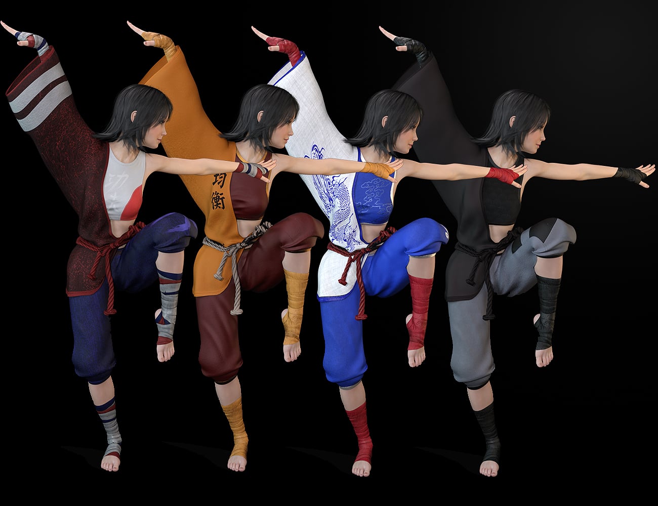 KungFu Fury Bundle for Genesis 8 and 8.1 Females | Daz 3D