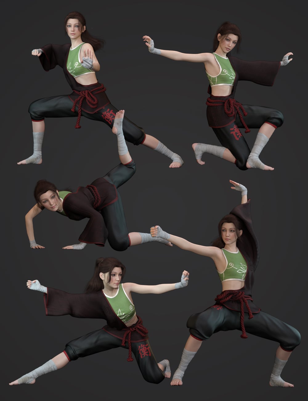 KungFu Fury Bundle for Genesis 8 and 8.1 Females | Daz 3D